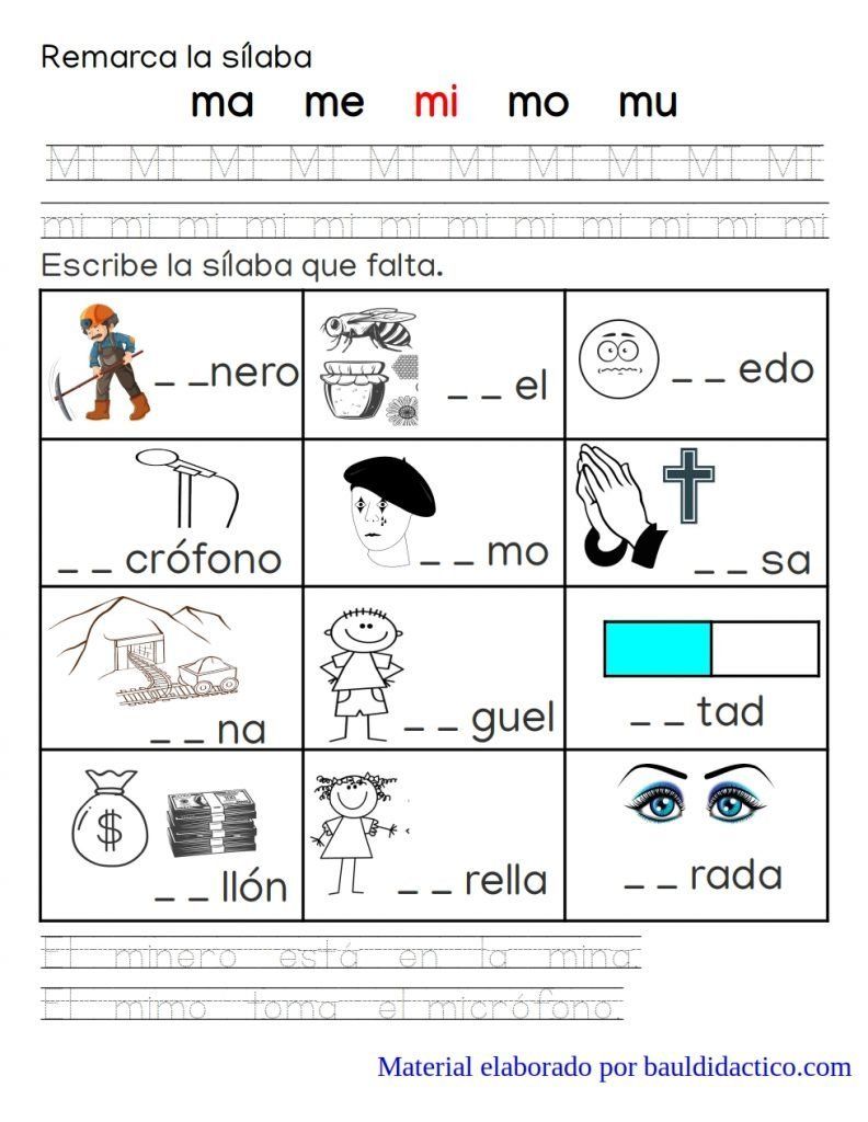 Letra M - ESPAÑOL - Baúl Didáctico