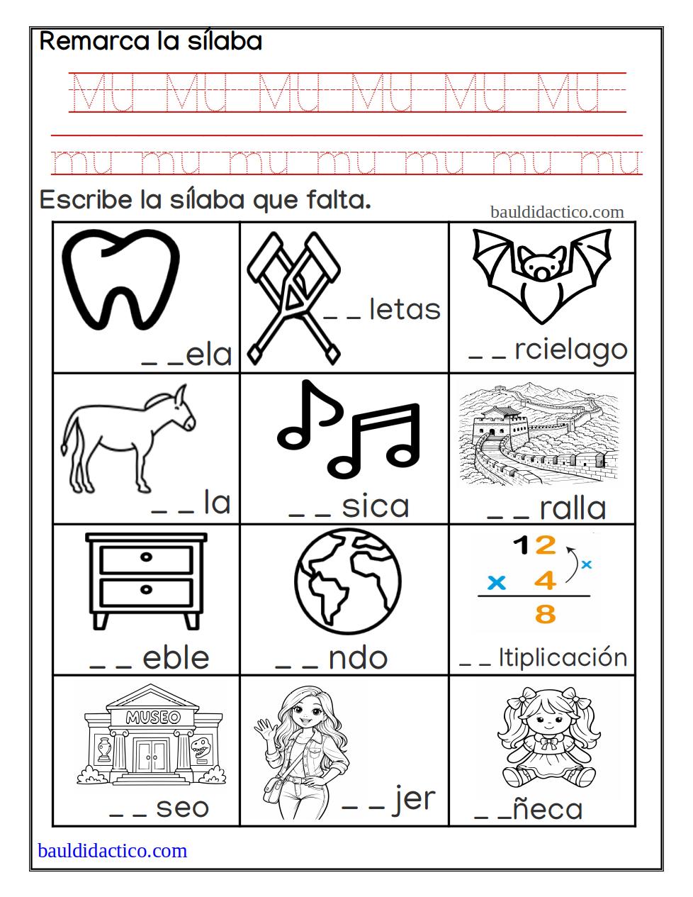 Letra M - ESPAÑOL - Baúl Didáctico